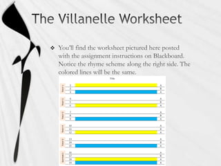 Villanelles and sonnets | PPTX