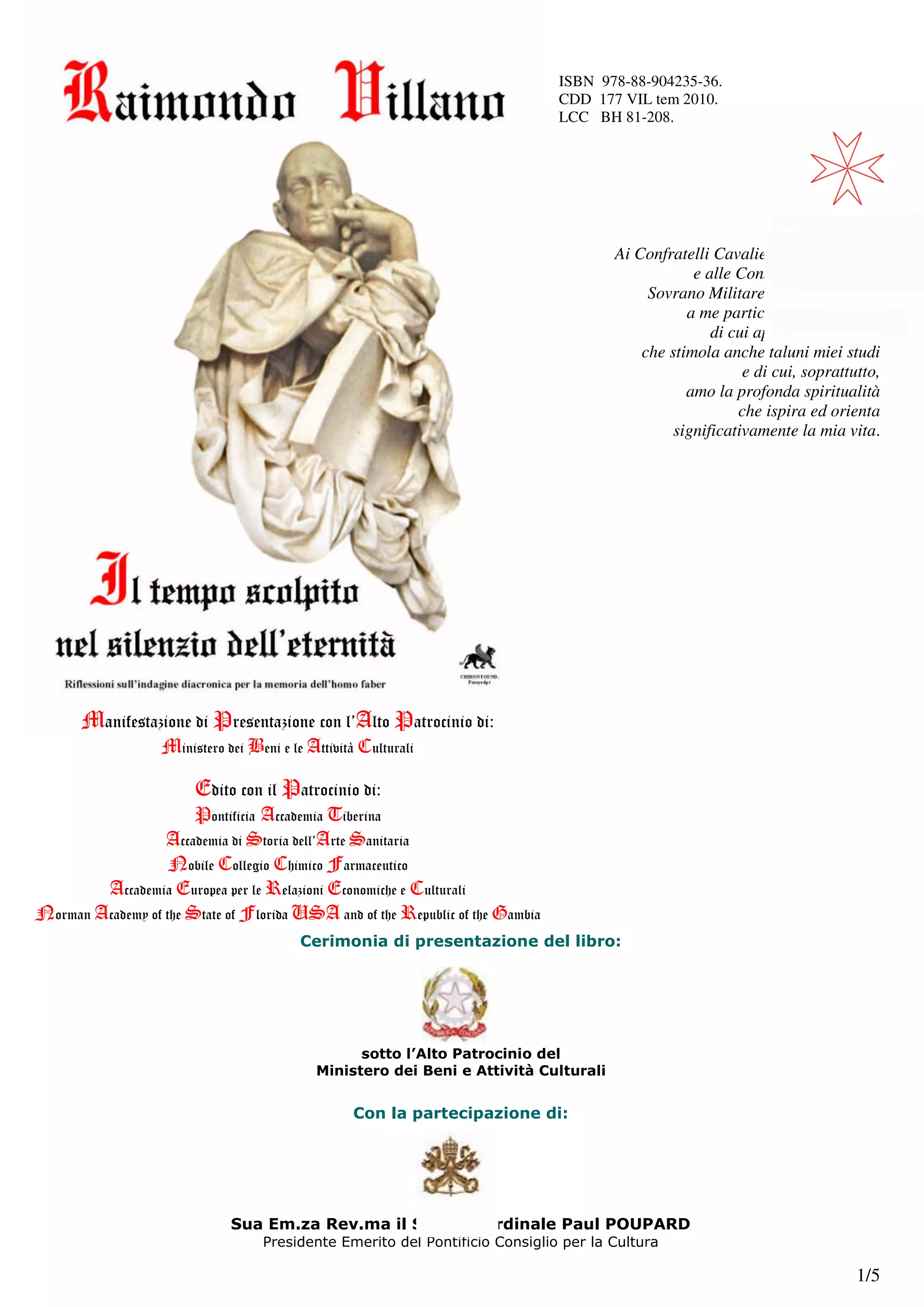 Raimondo Villano - Libro "Tempo scolpito nel silenzio dell'eternità ...