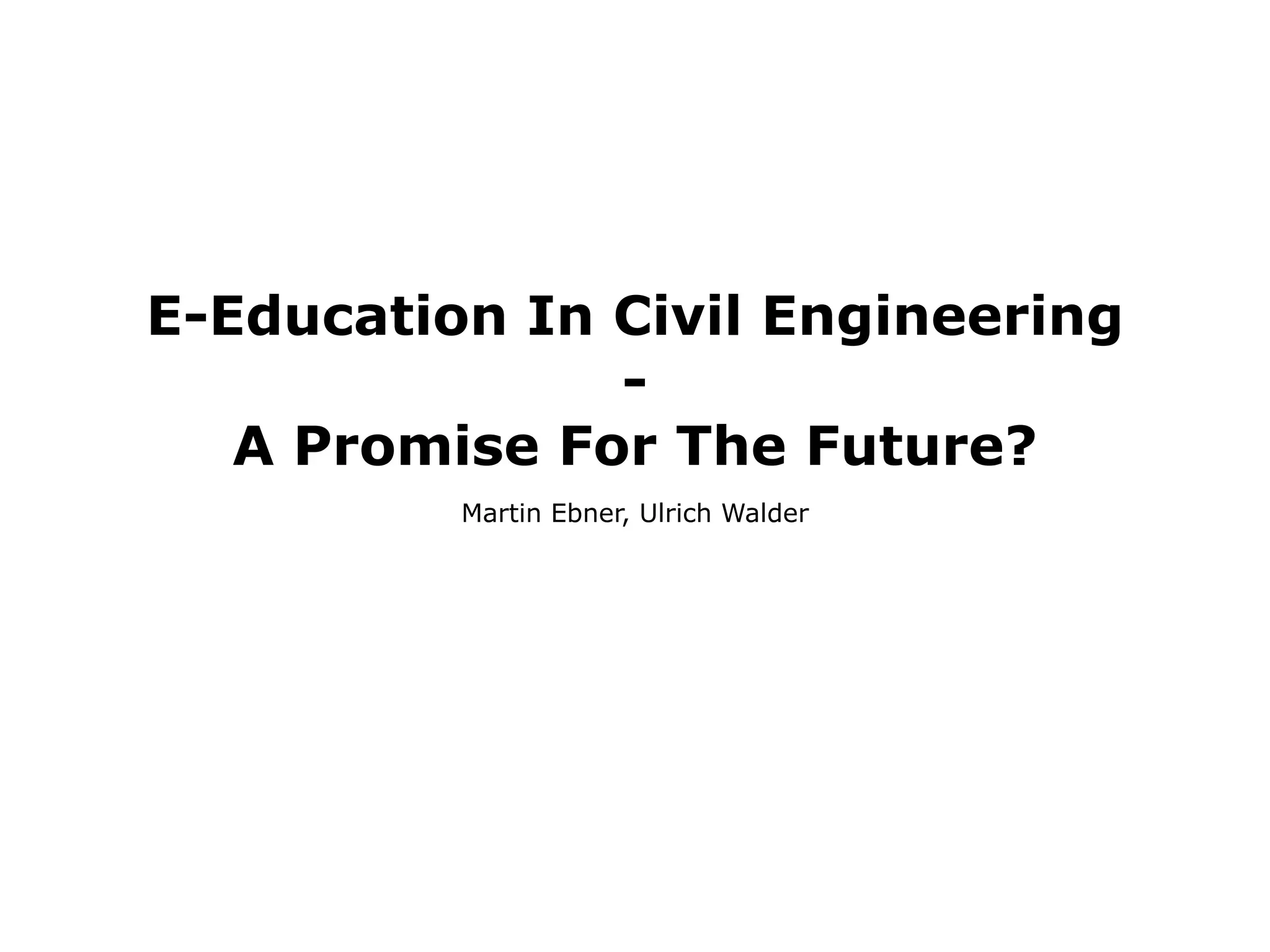 E-Education in Civil Engineering | PDF | Civil Engineering Industry ...
