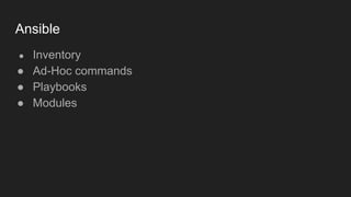 Ansible: infrastructure automation for everyone | PPT