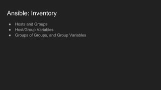 Ansible: infrastructure automation for everyone | PPT