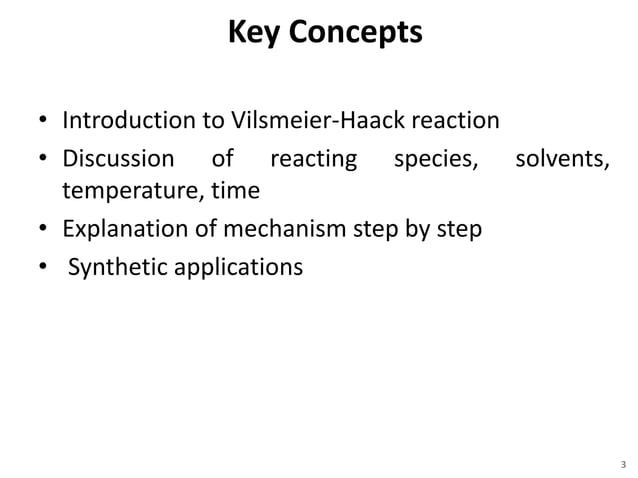 Vilsmeier haack reaction | PPTX | Chemistry | Science