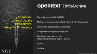VILT - Archiving and Decommissioning with OpenText InfoArchive | PDF