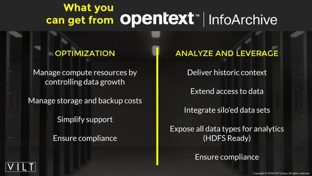 VILT - Archiving and Decommissioning with OpenText InfoArchive | PDF ...
