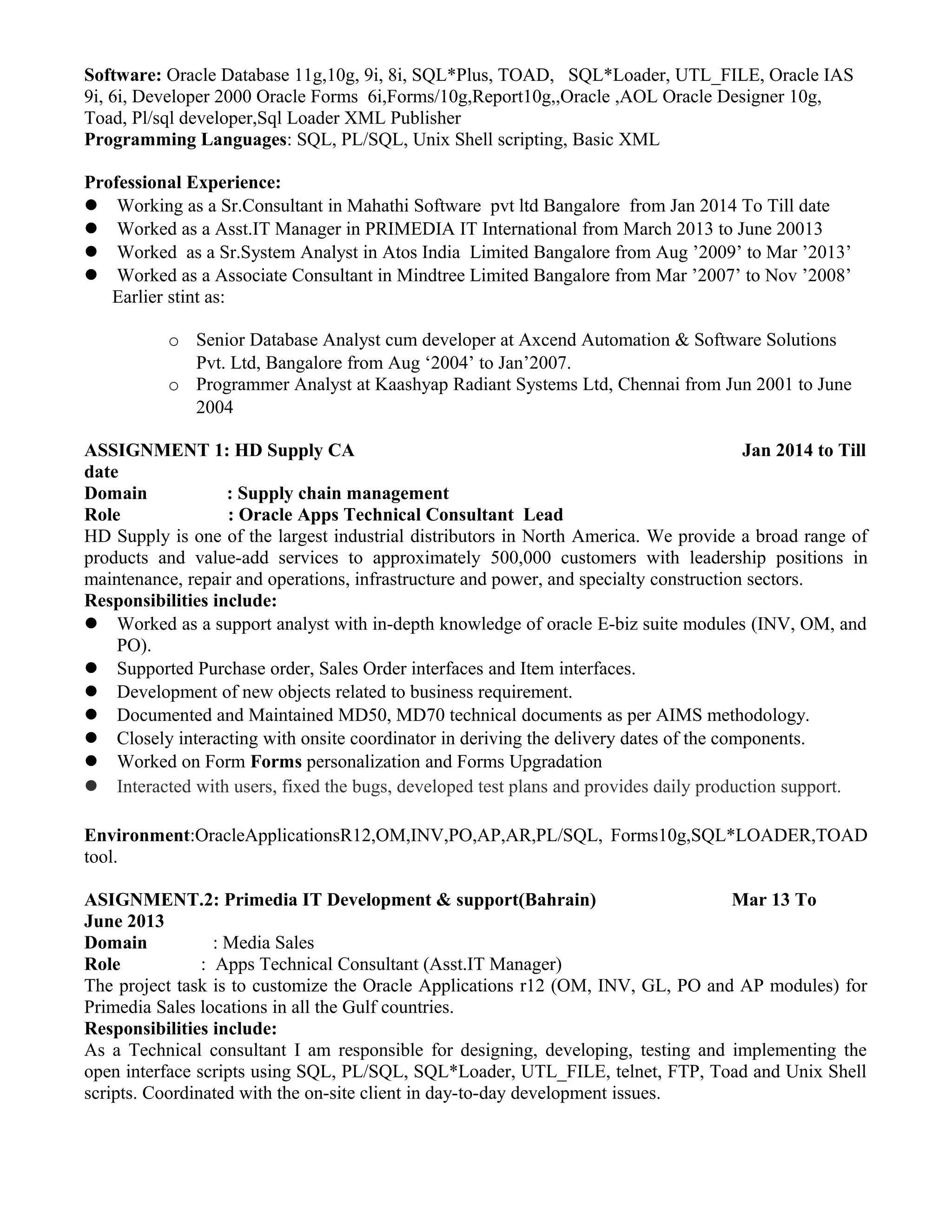 Vilvalumar ebs consultant | DOC