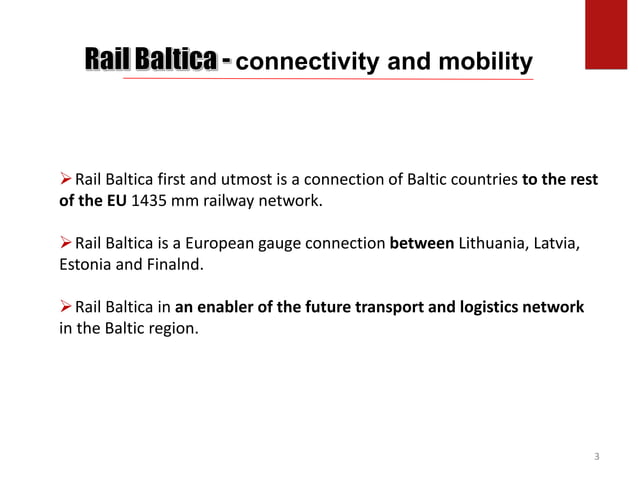 Rail Baltica project - Lithuanian perspective | PPT