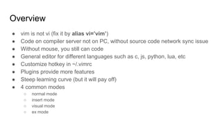 Coding with Vim | PPT | Free Download
