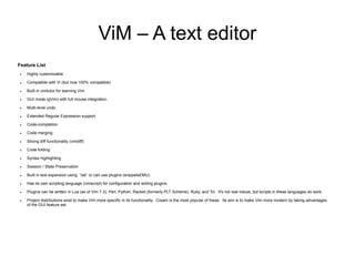 Augusta Linux User Group - Vim Introduction | ODP | Operating Systems | Computer Software and ...