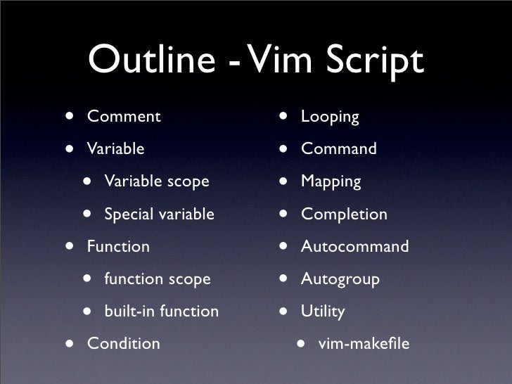 Vim Script Programming