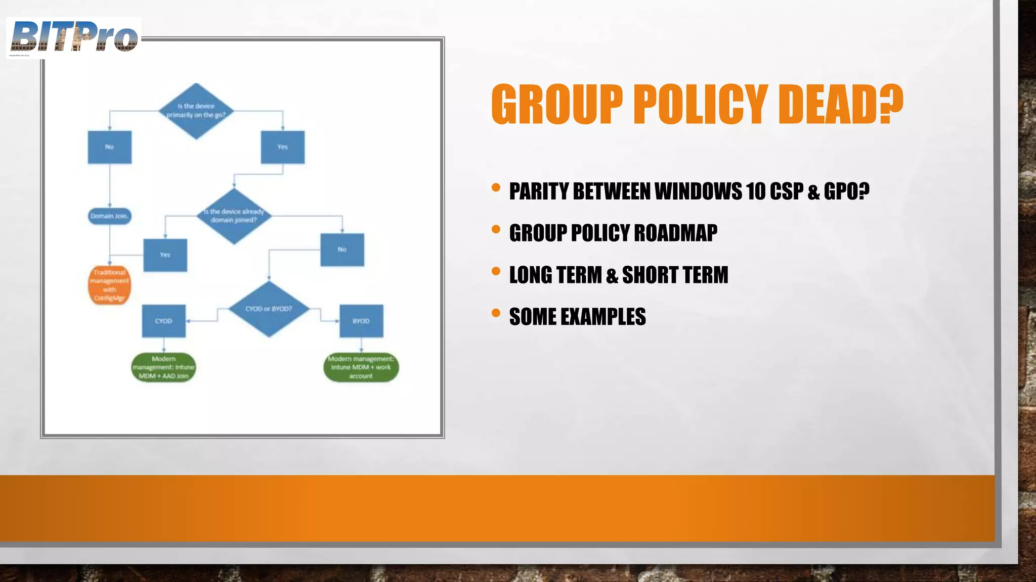 Modern Device Management Intune Policies vs Group Policies | PPTX