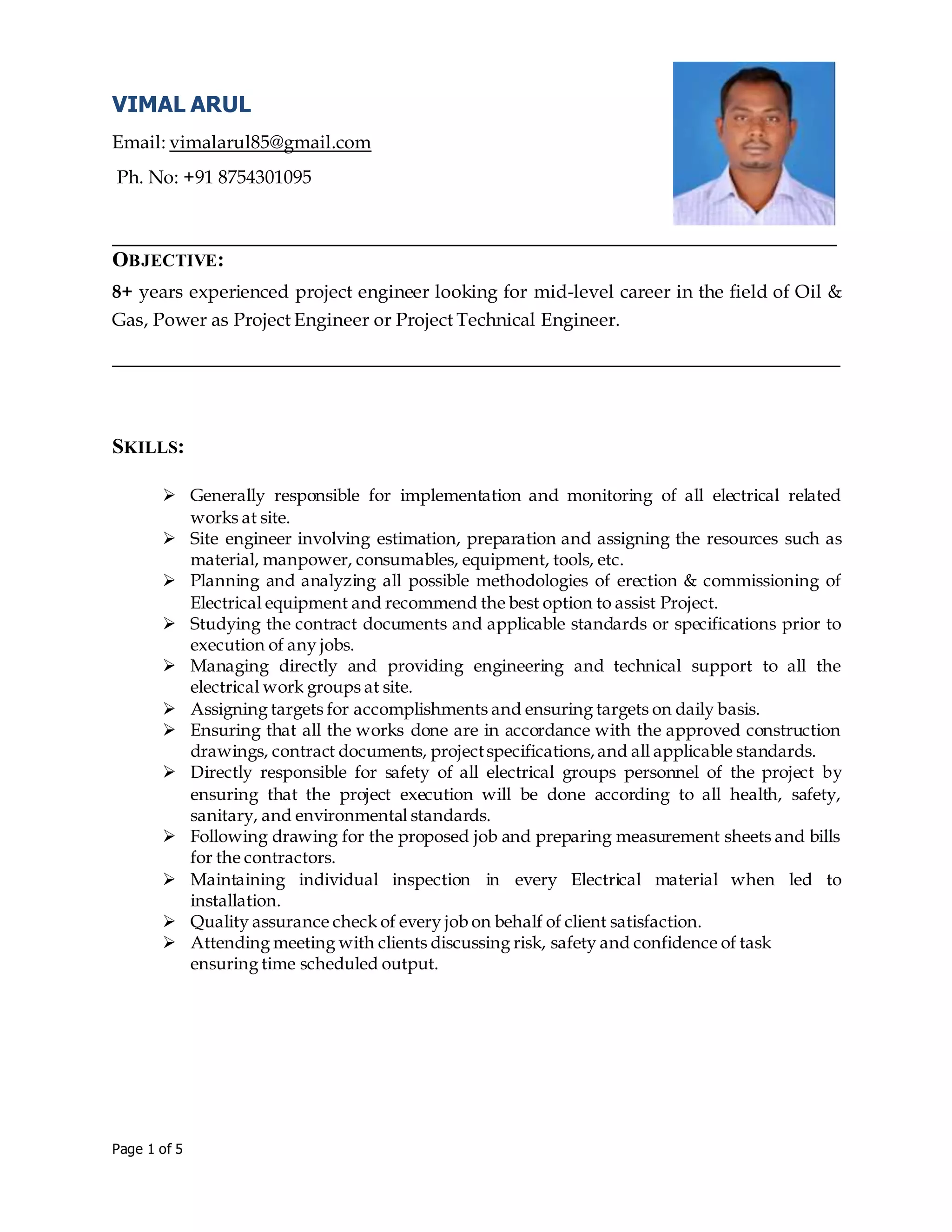 Vimal cv | DOCX