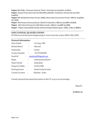 Vimal cv | DOCX