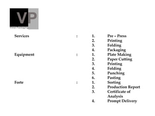 Vimal Packaging Profile | PPT