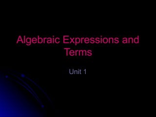 linear algebraic expressions and examples | PPT