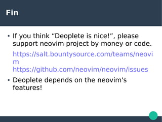 deoplete: The dark powered auto completion plugin for neovim | PPT