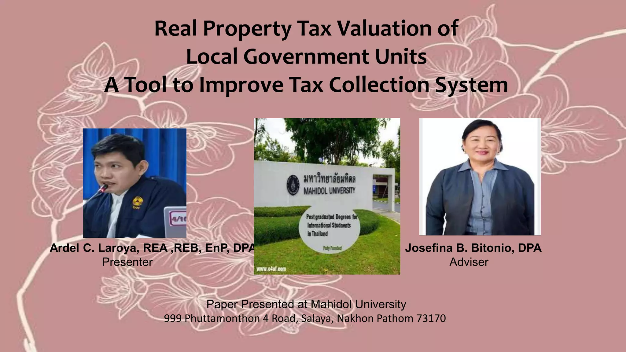 Real Property Tax Valuation of Local Government Units A Tool to Improve ...