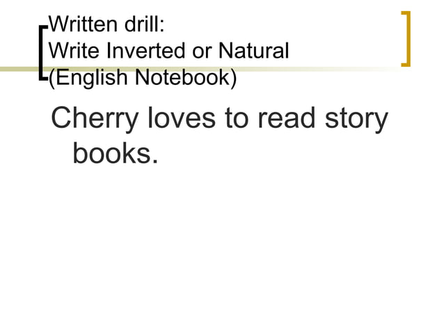 Natural and Inverted Sentences (not finished | PPT