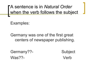 Natural and Inverted Sentences (not finished | PPT