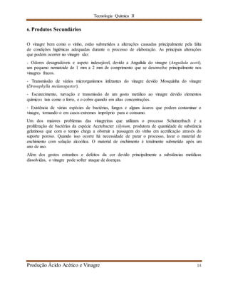 Producao de Vinagre e Acido Acetico | DOCX