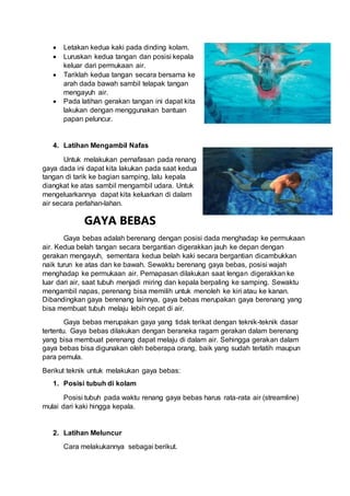 Tugas Penjasorkes Gaya pada Renang Gaya Bebas dan Gaya Dada | PDF