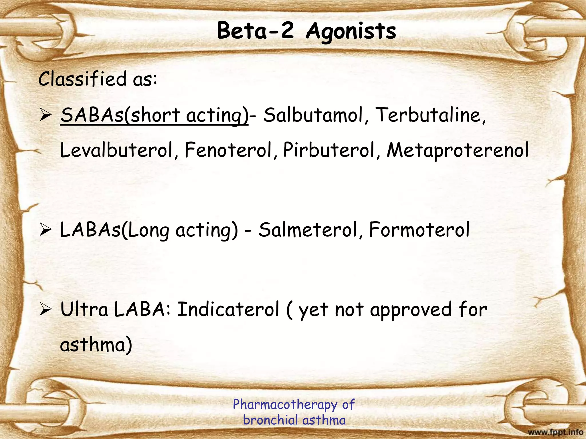Pharmacotherapy of bronchial asthma | PPTX