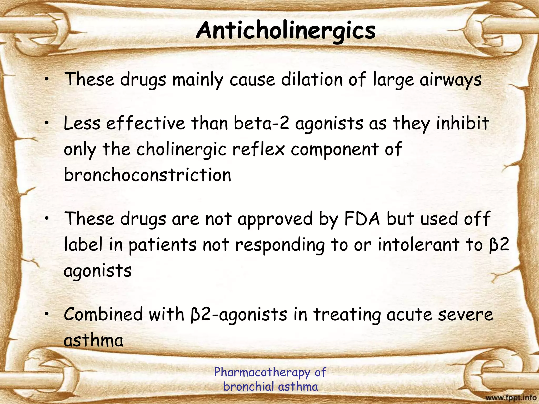 Pharmacotherapy of bronchial asthma | PPTX