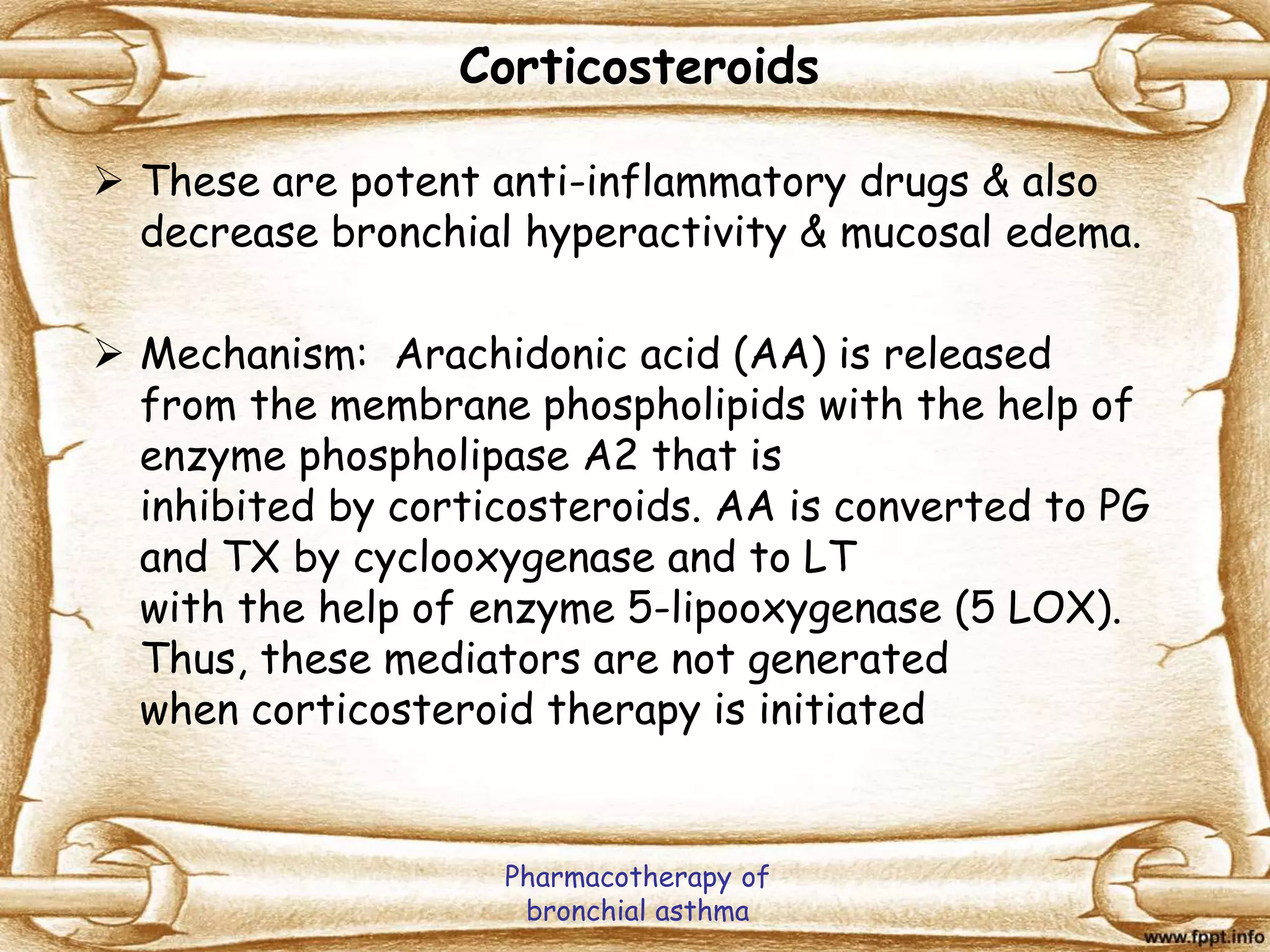 Pharmacotherapy of bronchial asthma | PPTX