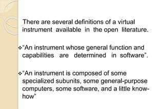 Virtual Instrumentation | PPTX | Computer Peripherals | Computing