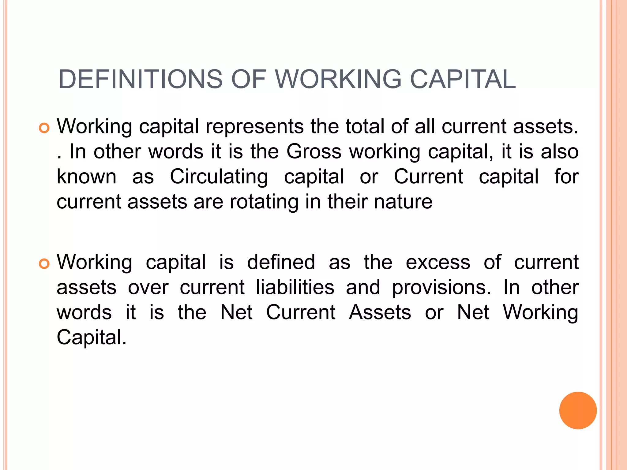Study of working capital management | PPTX