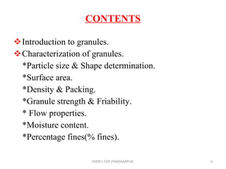 CHARACTERIZATION OF GRANULES. | PPT