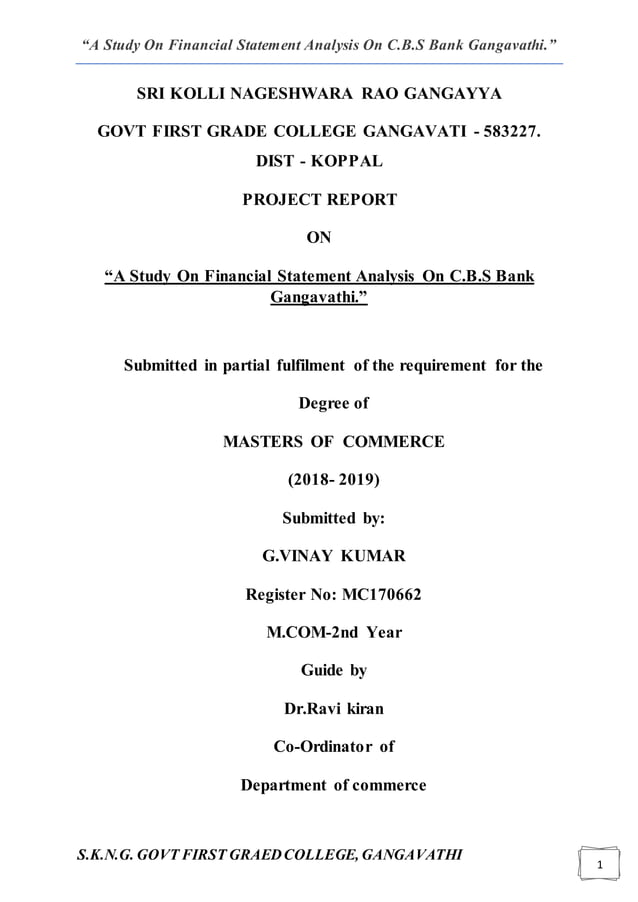 FINANCIAL STATEMENT ANALYSIS PROJECT | DOCX | Business Accounting ...