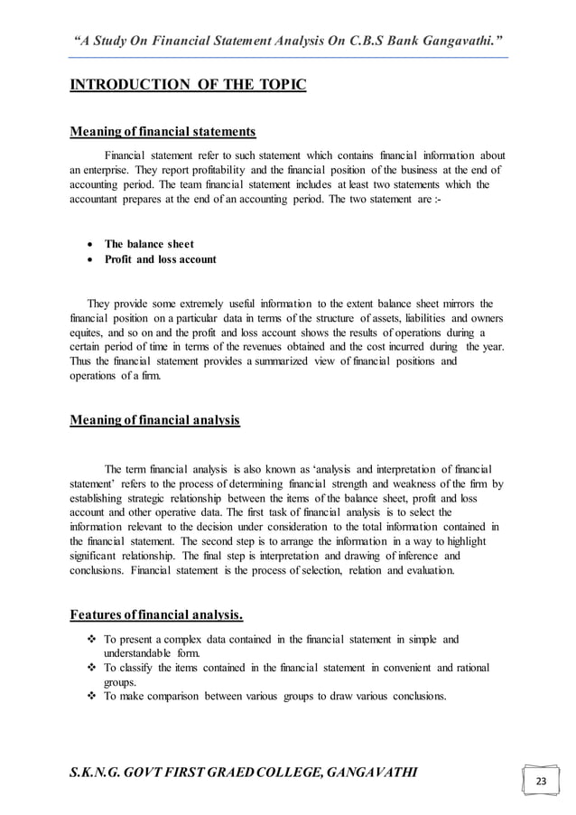 FINANCIAL STATEMENT ANALYSIS PROJECT | DOCX | Business Accounting ...
