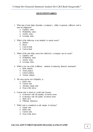 FINANCIAL STATEMENT ANALYSIS PROJECT | DOCX