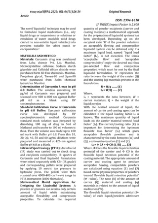 Curcumin Liquisolid tablet formulations article | PDF