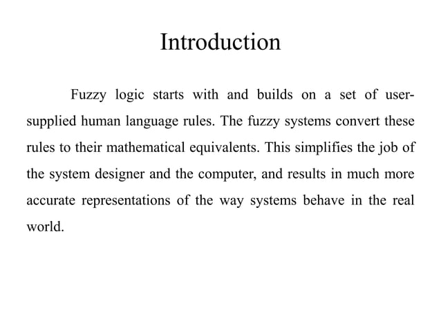Fuzzy Logic Controller Pptx Programming Languages Computing