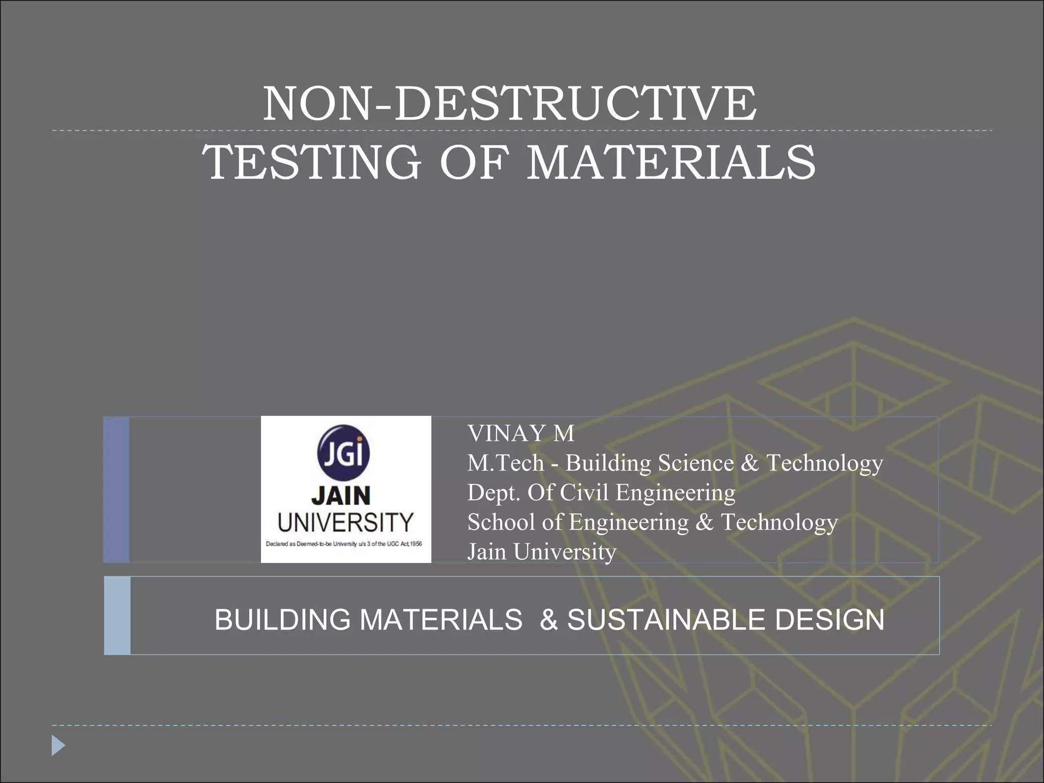 Non Destructive Testing Of Materials | PPT