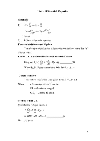 Liner Differential Equation | DOCX