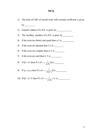 Liner Differential Equation | DOCX