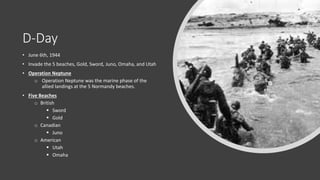 Operation Overlord - World War 11: Project Presentation Slideshow | PPTX