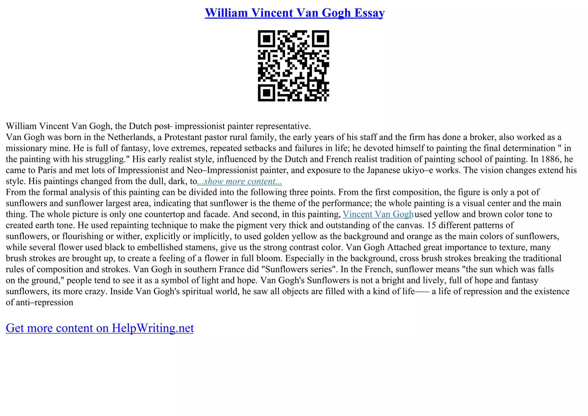 Vincent Van Gogh | PDF