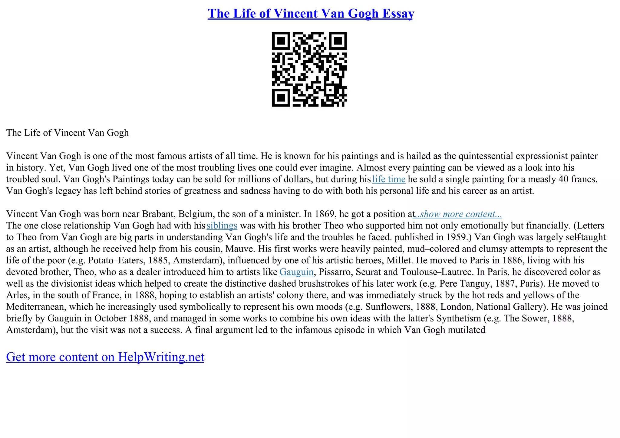 Vincent Van Gogh | PDF