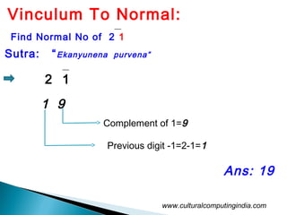 Vedic Mathematics- Vinculum Numbers | PPT