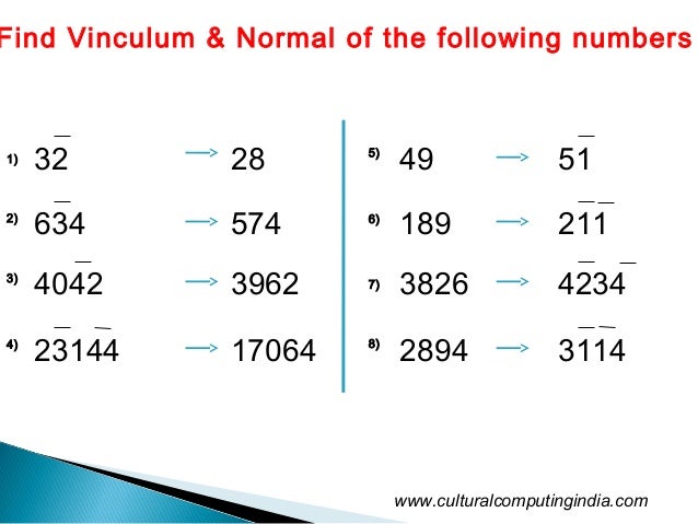 Vedic Mathematics- Vinculum Numbers