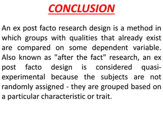 ex post fact research - ppt | PPTX