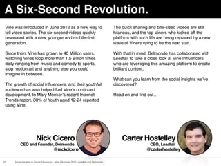 Do it for the Vine: Vine Stars' Interactions on Twitter | PPT