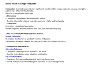 Vinegar Production :- Industrial method (Industrial Microbiology) | PPT