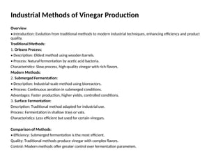 Vinegar Production :- Industrial method (Industrial Microbiology) | PPT