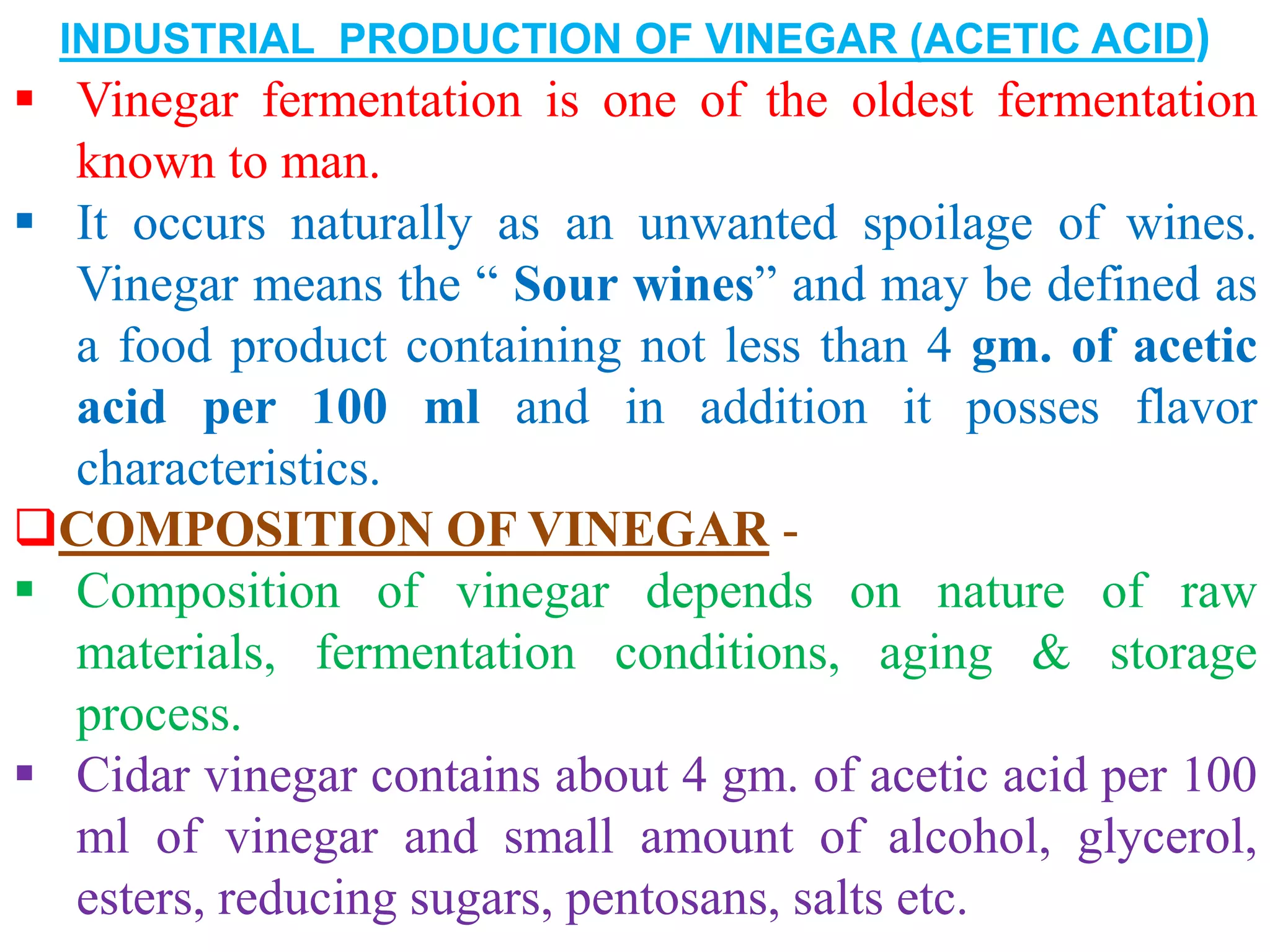 Vinegar production ppt | PPTX
