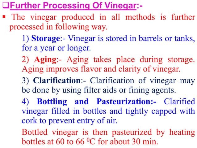 Vinegar production ppt | PPTX | Chemistry | Science