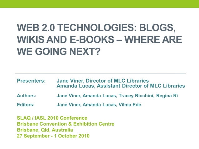 MLC Libraries and Web 2.0 technologies | PDF